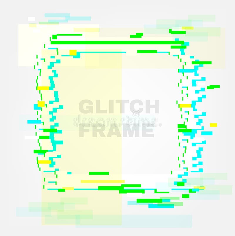Color Glitch Frame. Distortion Effects for Advertising Stock Vector ...