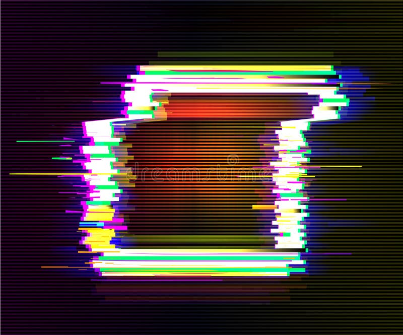 Color Glitch Frame. Distortion Effects for Advertising Stock Vector ...