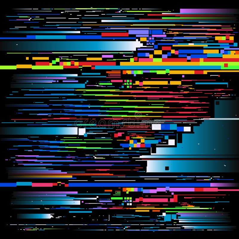 Color Glitch Screen. Display Distortion Error Noise Stock Illustration ...