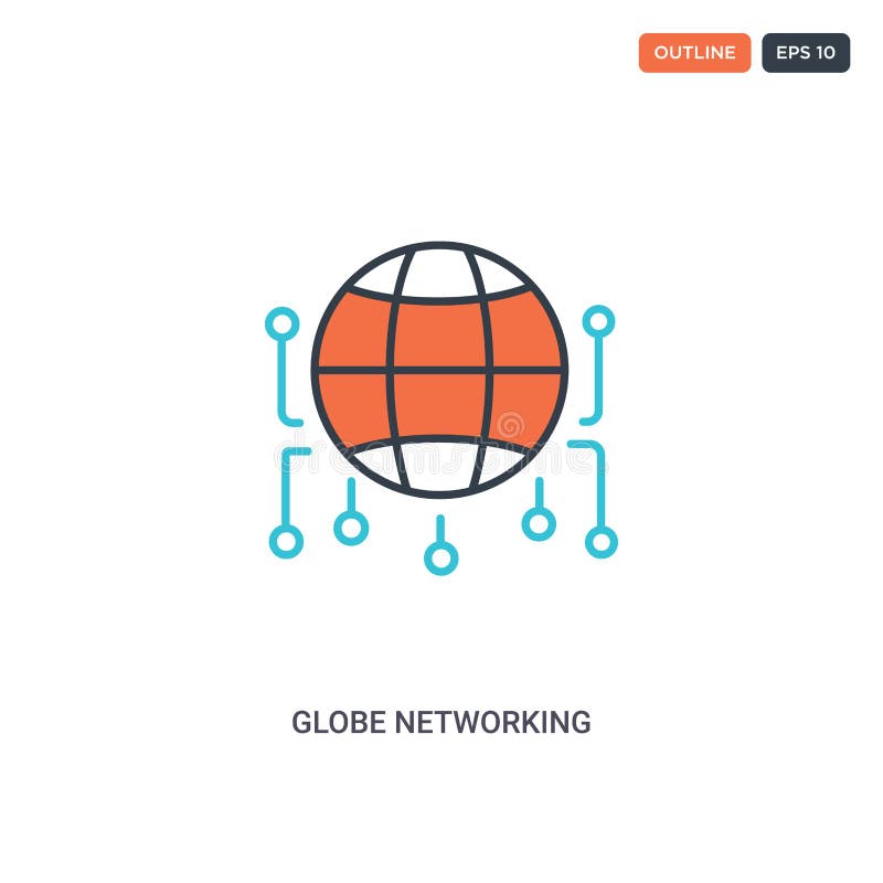 Networking Two Colors Glyph Vector Icon Isolated and Editable Stock ...