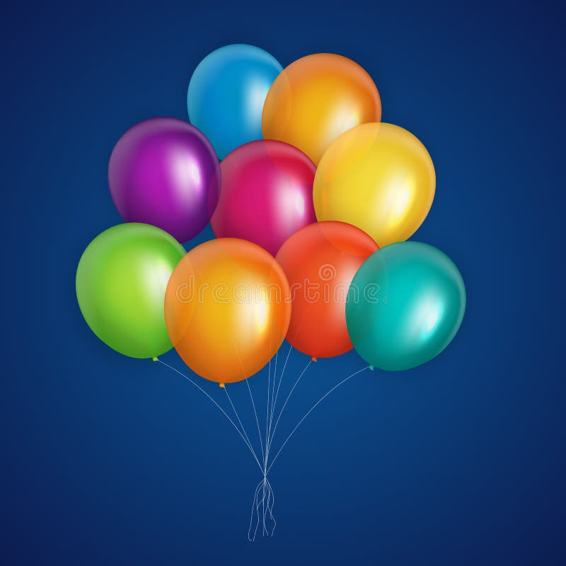 Color Glossy Balloons Background Vector Illustration Stock Illustration ...