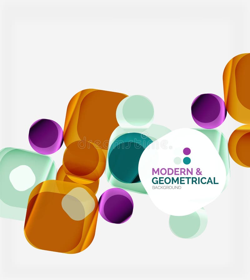 Color Glossy Squares with Round Angles, Composition with Sample Text ...