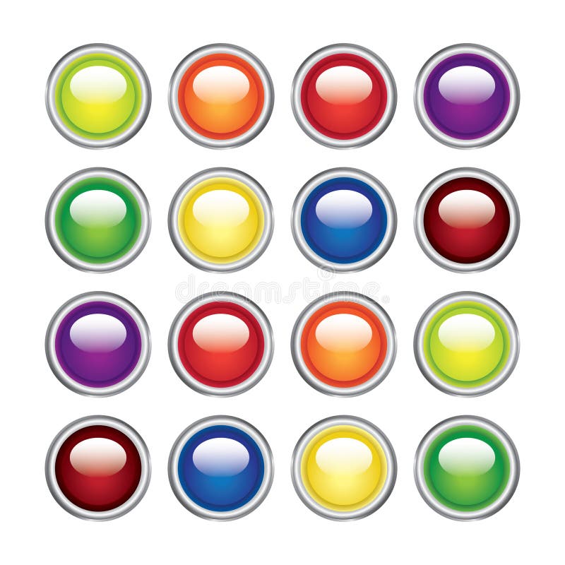 Color glossy web buttons stock illustration. Illustration of reflection ...