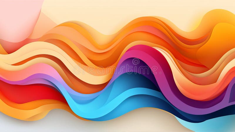 Color Gradient Expressive Papercut Layer Wallpaper Stock Illustration ...