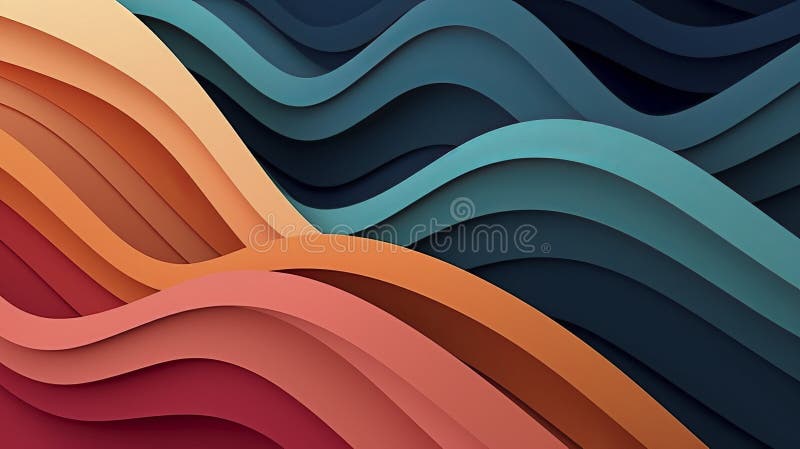 Color Gradient Expressive Papercut Layer Wallpaper Stock Illustration ...
