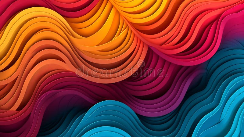 Color Gradient Expressive Papercut Layer Wallpaper Stock Illustration ...