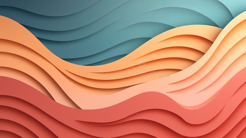 Color Gradient Expressive Papercut Layer Wallpaper Stock Illustration ...