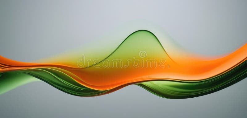 Color Gradient Flow of Green and Orange. Volumetric Gradient Shapes ...