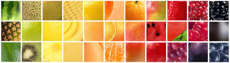 Color Gradient Formed by Different Fruits Stock Image - Image of fruit ...