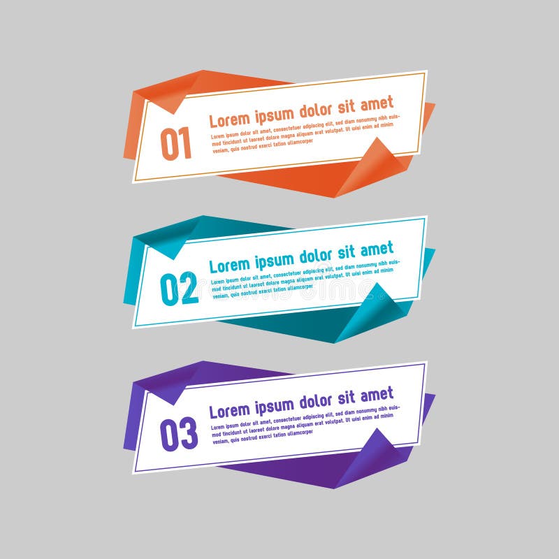 Color Gradient Labels Banner Infographic Business Graphic Stock Vector ...