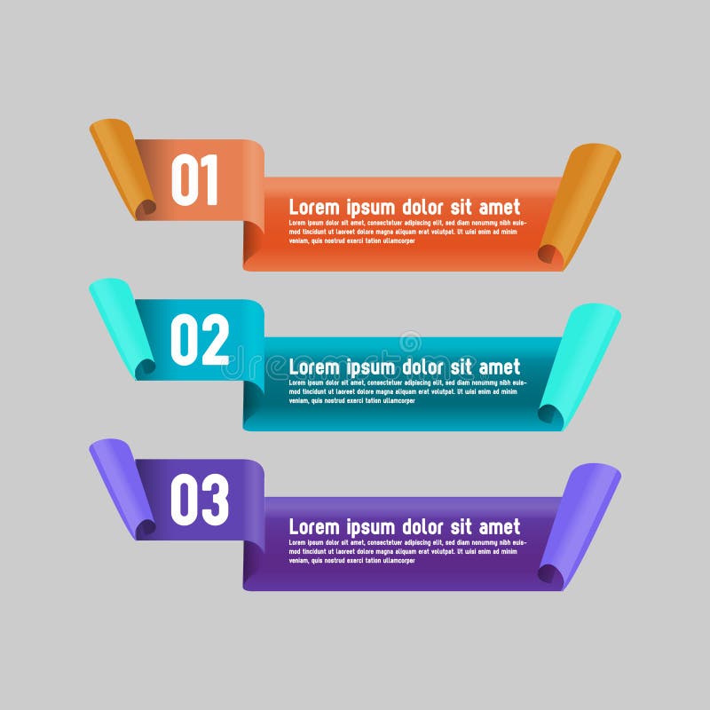 Color Gradient Labels Banner Infographic Element Graphic Stock Vector ...