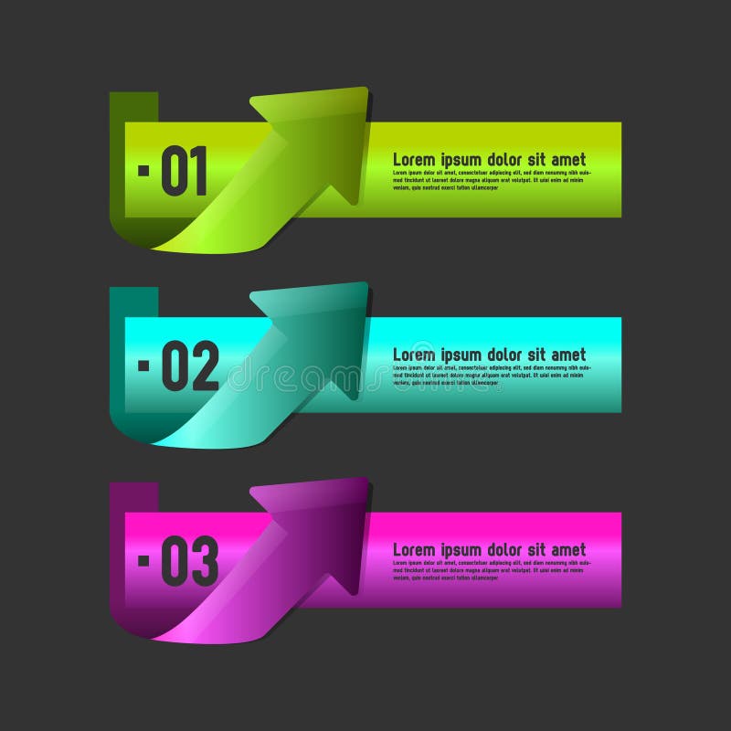 Color Gradient Labels Banner Infographic Template Element Stock Vector ...