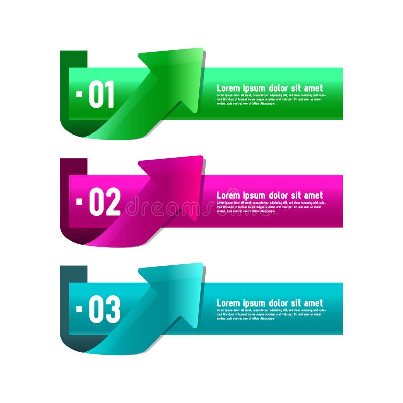 Color Gradient Labels Banner Infographic Template Isolated Stock Vector ...
