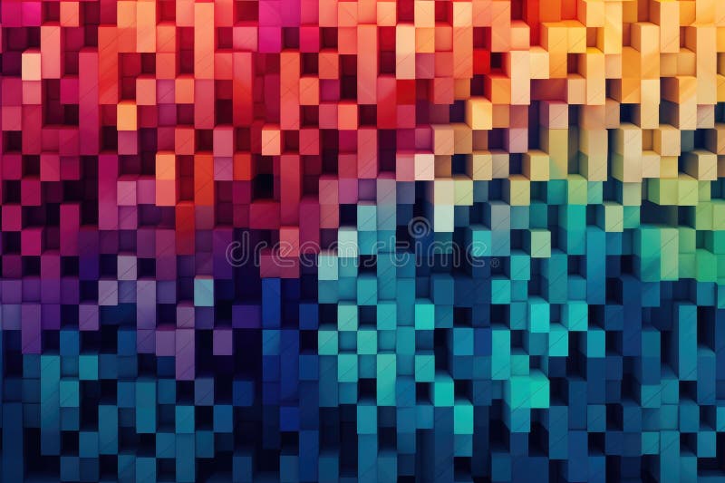 Color Gradient Pixel Pattern Mosaic Stock Illustration - Illustration ...