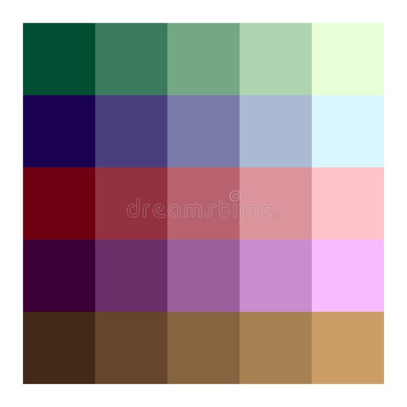 Color Gradient Squares. Grid Pattern Display. Various Shades Presented ...