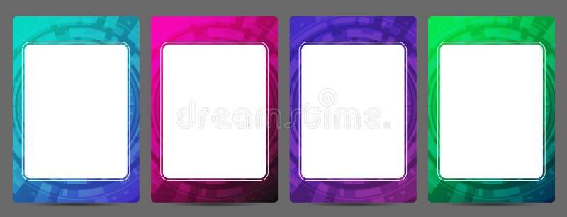 Color Gradient and Techno Texture on Cards Stock Vector - Illustration ...