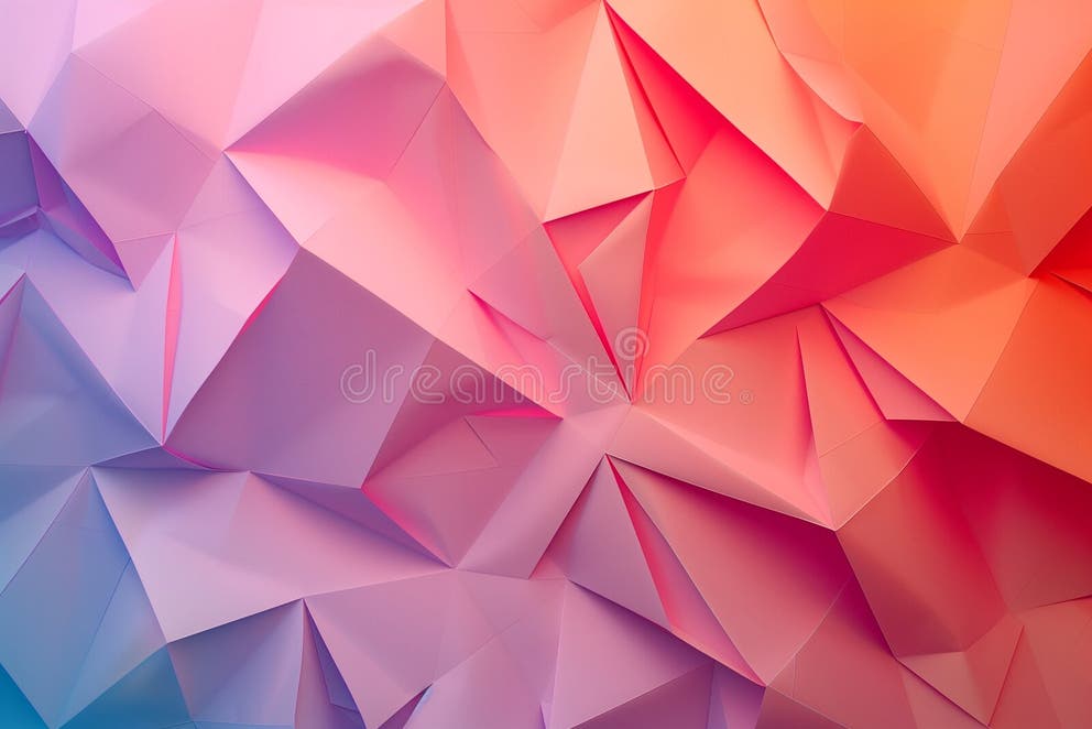 Color Gradient Triangle Polygon with Angled Folds and Shadows Stock ...
