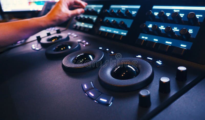 Color Grading Adjusting Controller Equipment for Movie Stock Photo ...