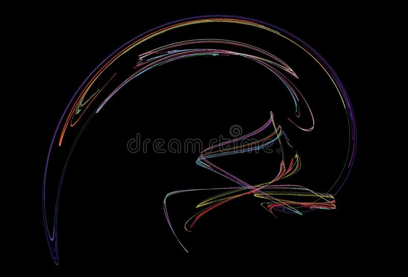 Color Graphic Drawing on a Black Background, Flower Stock Vector ...