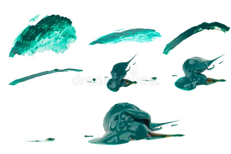 Color Green Poster Paint Isolated Texture on White Brush Stock Photo ...