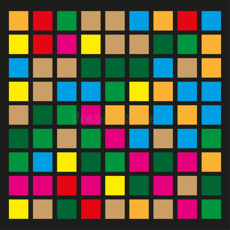 Color Grid Palette. Rainbow Square Matrix. Vector Swatch Collection ...