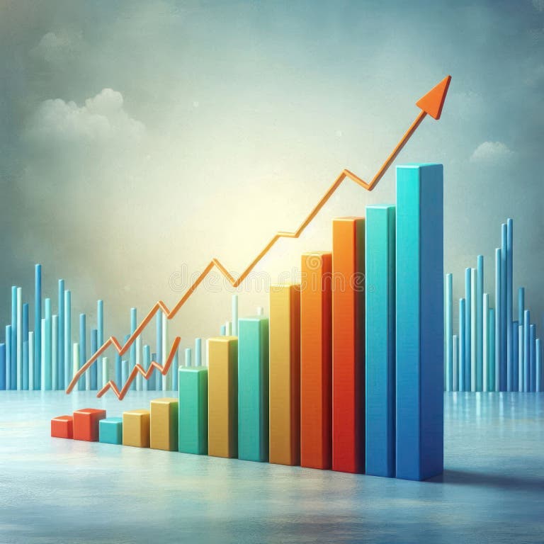 A Color Growth Chart with an Upward Trend. Stock Photo - Image of ...