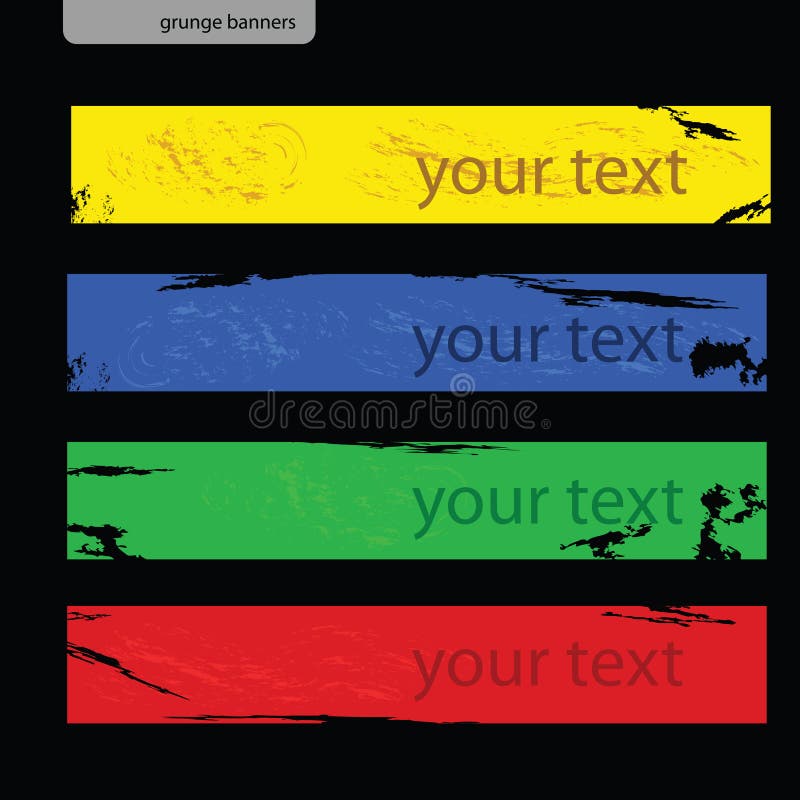Color paint grunge banners stock vector. Illustration of card - 10183587