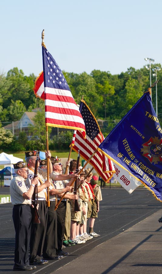 Color guard at attention editorial stock photo. Image of guard - 9698293