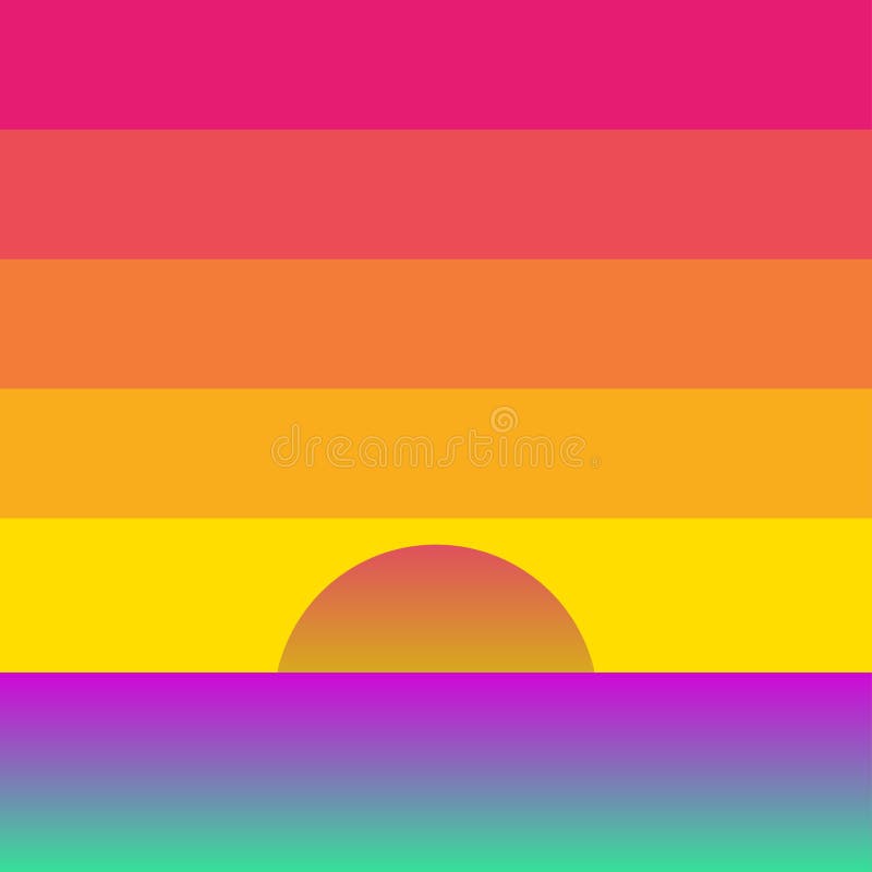 Color Guide Gradient Sunset Graphic Flat Stock Illustration ...