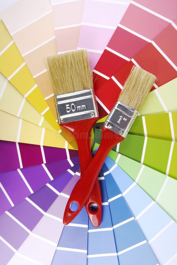 Paintbrush Color Chart Renovation Stock Image - Image of decorating ...