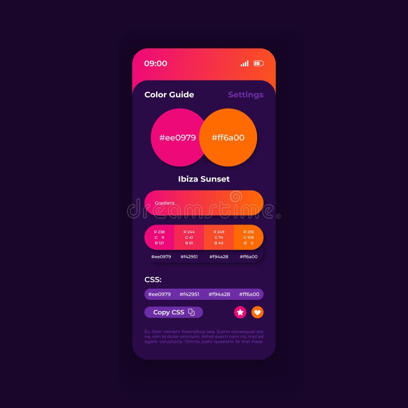 Color Guide Smartphone Interface Vector Template Stock Vector ... Color Guide Smartphone Interface Vector Template Stock Vector ...