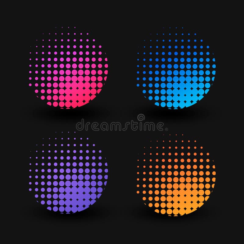 Color Halftone Template for Design Stock Vector - Illustration of ...