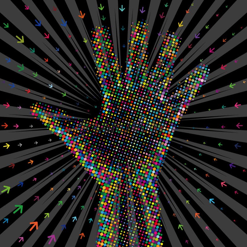 Color hand arrow stock vector. Illustration of idea, silhouette - 15439323