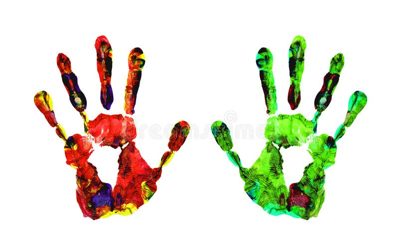 Color hand prints isolated stock photo. Image of fingerprint - 25400606