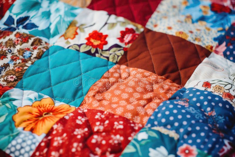 Color Handmade Blanket in Style Patchwork. Patchwork Quilt Stock ...