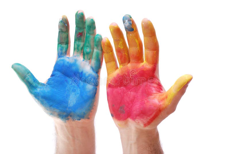 Painted hands stock image. Image of painting, possibility - 34855089