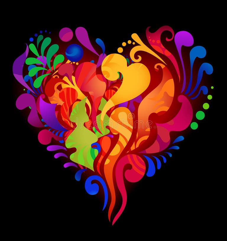 Black Color Heart Stock Illustrations – 85,548 Black Color Heart Stock ...