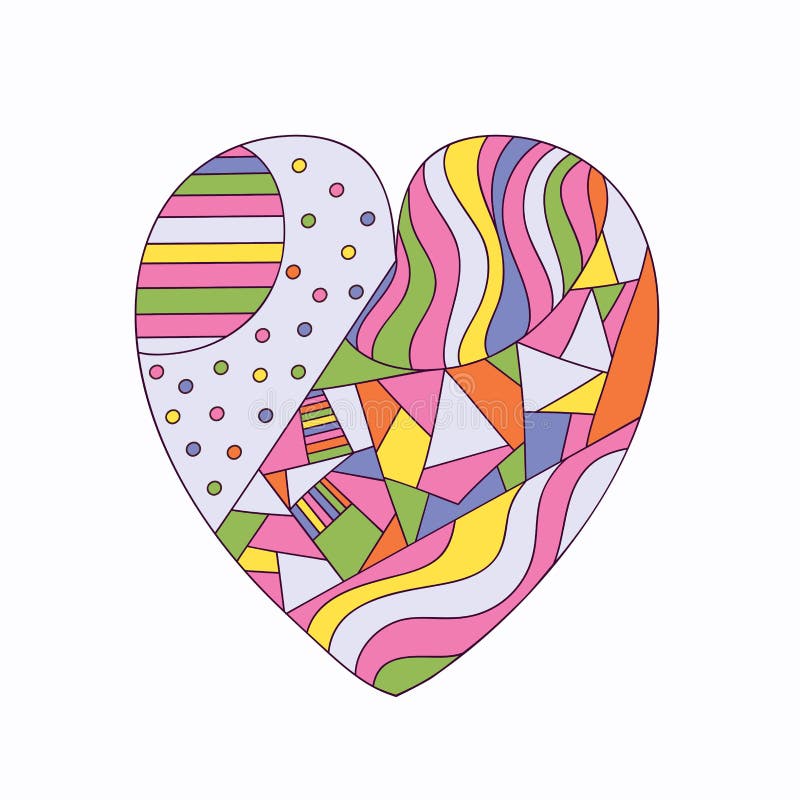 Geometric heart stock vector. Illustration of childish - 34864794