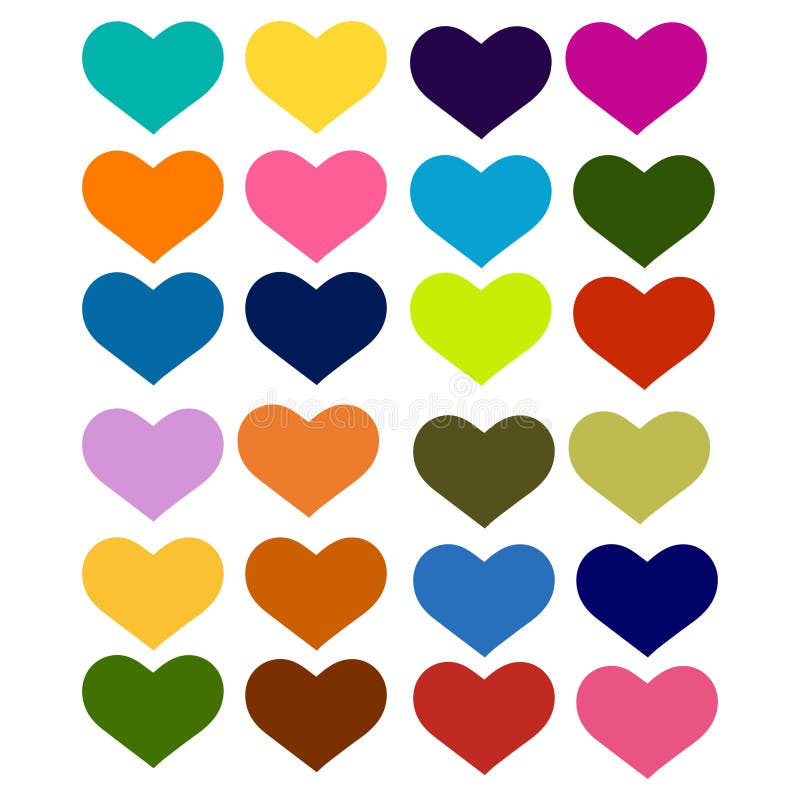 Color Heart, Set of Vector Illustrations Stock Vector - Illustration of ...