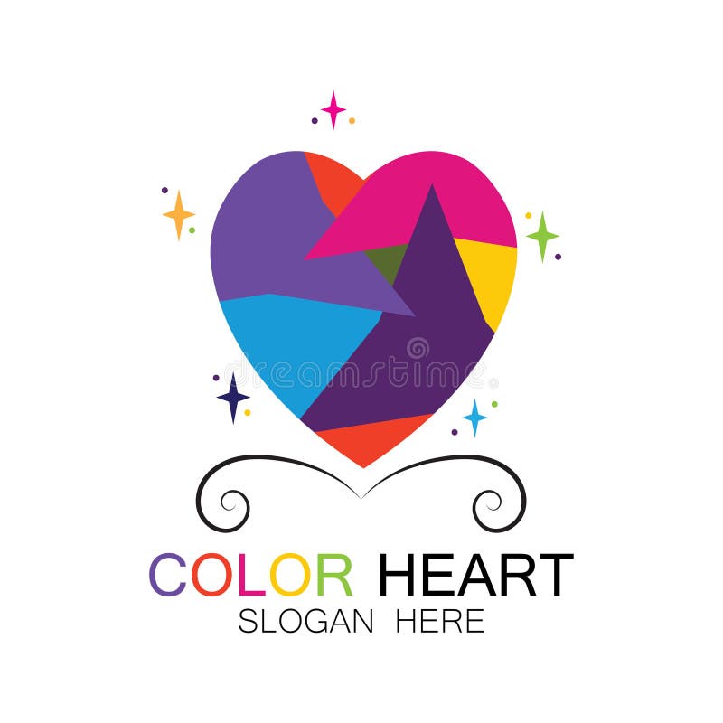 COLOR HEART VECTOR ICON ILLUSTRATION Stock Vector - Illustration of ...