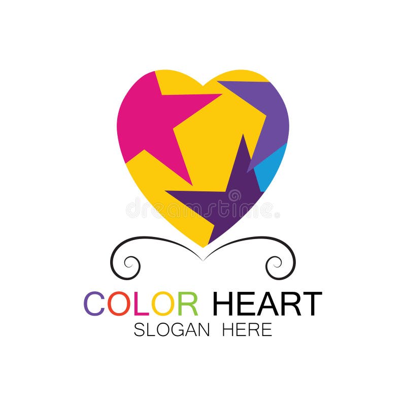 COLOR HEART VECTOR ICON ILLUSTRATION Stock Vector - Illustration of ...