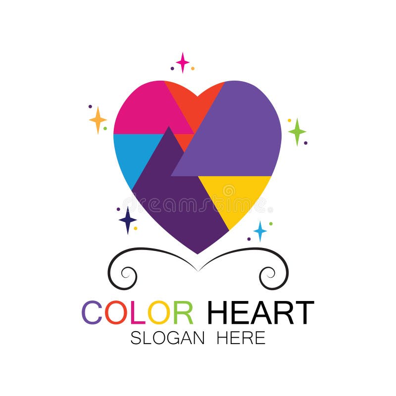 COLOR HEART VECTOR ICON ILLUSTRATION Stock Vector - Illustration of ...
