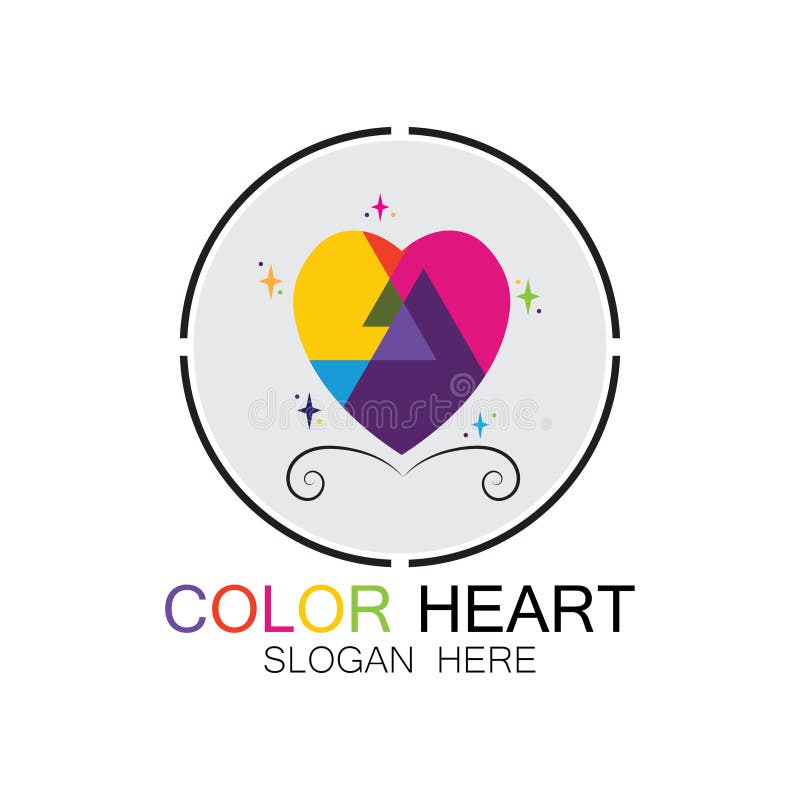 COLOR HEART VECTOR ICON ILLUSTRATION Stock Vector - Illustration of ...