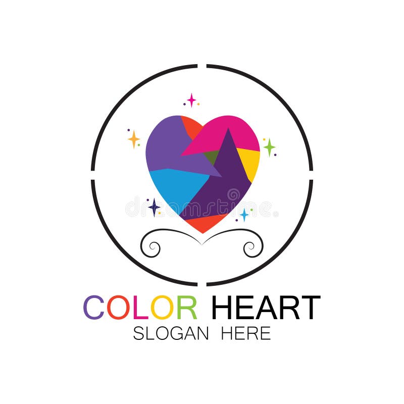 COLOR HEART VECTOR ICON ILLUSTRATION Stock Vector - Illustration of ...