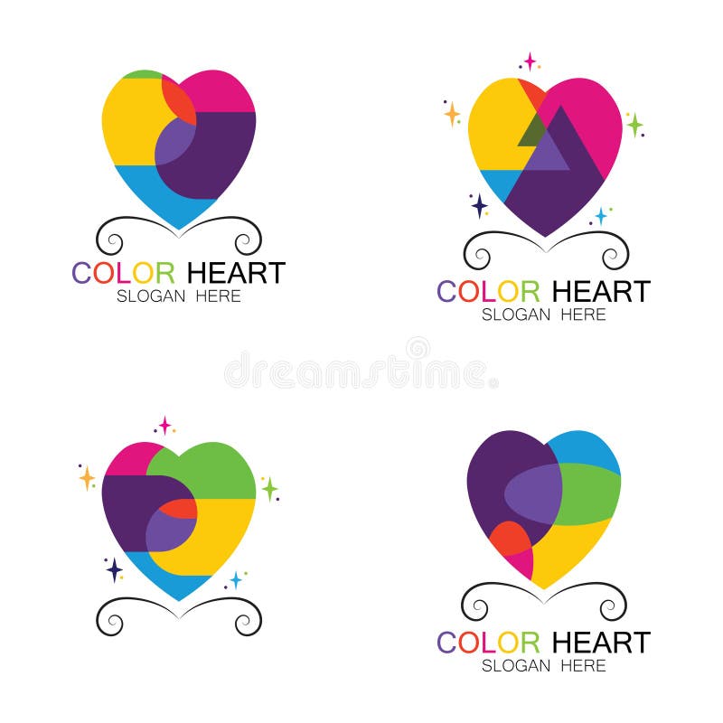 COLOR HEART VECTOR ICON ILLUSTRATION Stock Vector - Illustration of ...