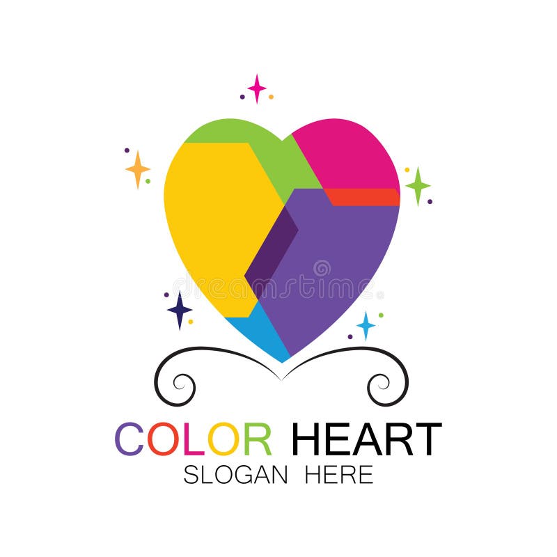 COLOR HEART VECTOR ICON ILLUSTRATION Stock Vector - Illustration of ...