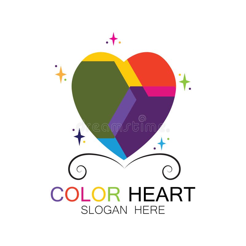 COLOR HEART VECTOR ICON ILLUSTRATION Stock Vector - Illustration of ...