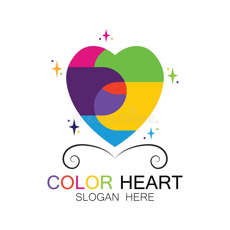 COLOR HEART VECTOR ICON ILLUSTRATION Stock Vector - Illustration of ...