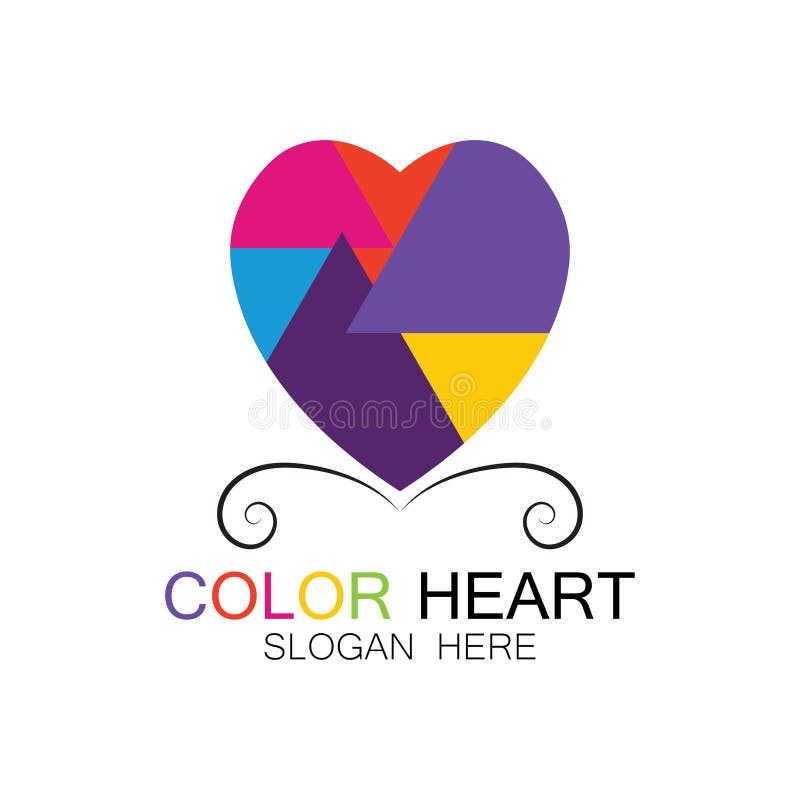 COLOR HEART VECTOR ICON ILLUSTRATION Stock Vector - Illustration of ...