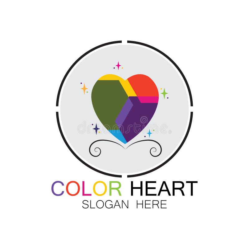 COLOR HEART VECTOR ICON ILLUSTRATION Stock Vector - Illustration of ...